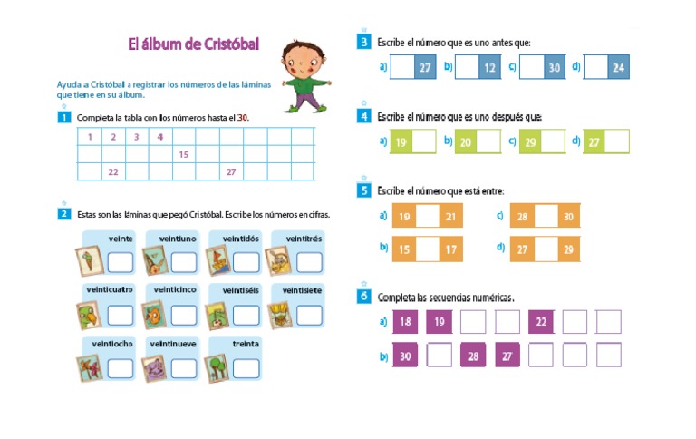 Ficha Repaso Numeros Hasta El 30 | PDF
