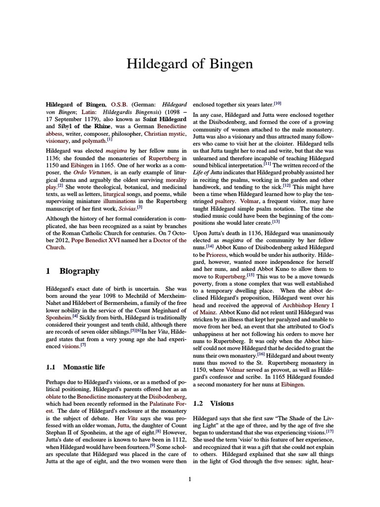 Hildegard of Bingen | PDF