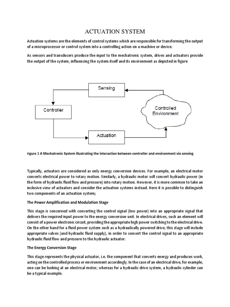 Actuation System | PDF | Actuator | Electric Motor