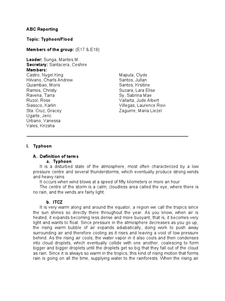 ABC - TYPHOON Report | PDF | Tropical Cyclones | Weather Forecasting