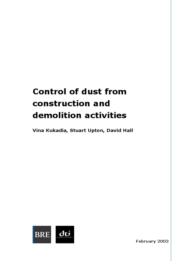 News Paint Document 12 BRE Control of Dust From Construction ...
