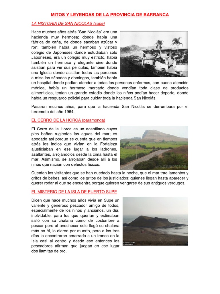 Leyendas de La Provincia de Barranca | Ocio Leyendas de La Provincia de Barranca | Ocio