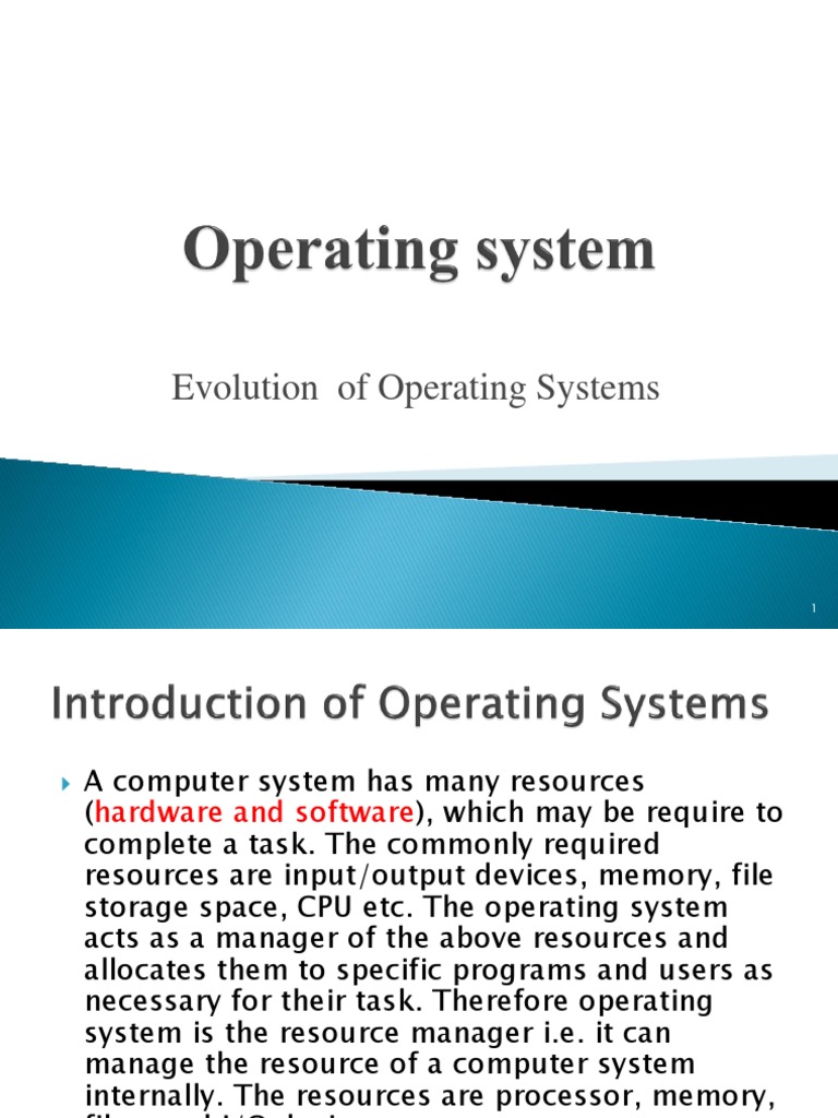 Evolution Operating System-1 | PDF | Operating System | Computer Data ...