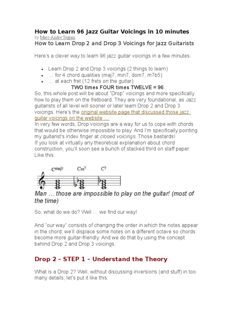 Learn 96 Jazz Guitar Voicings in 10 Minutes | PDF | Minor Scale | Chord ...
