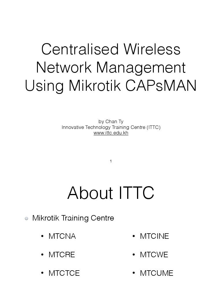 Mikrotik CapsMan PDF | Download Free PDF | Router (Computing) | Wireless Lan