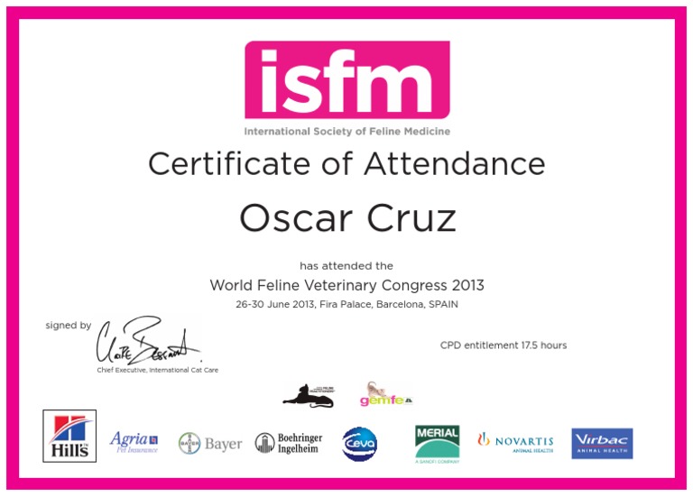 Certificate ISFM 2013 | PDF
