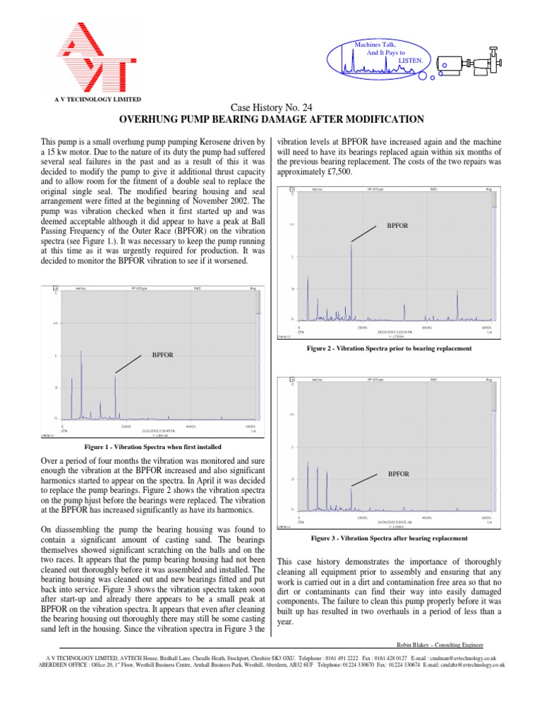 Overhung Pump Bearing Damage After Modification: Case History No. 24 ...