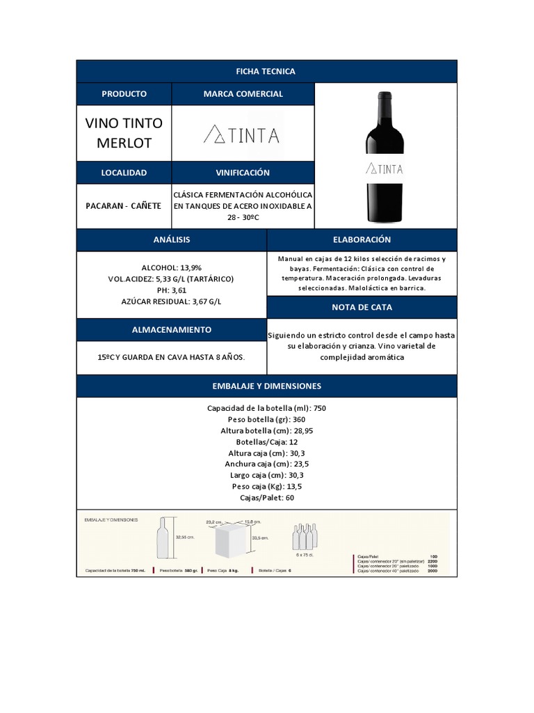 Ficha Vino | PDF | Vino | Productos biotecnológicos