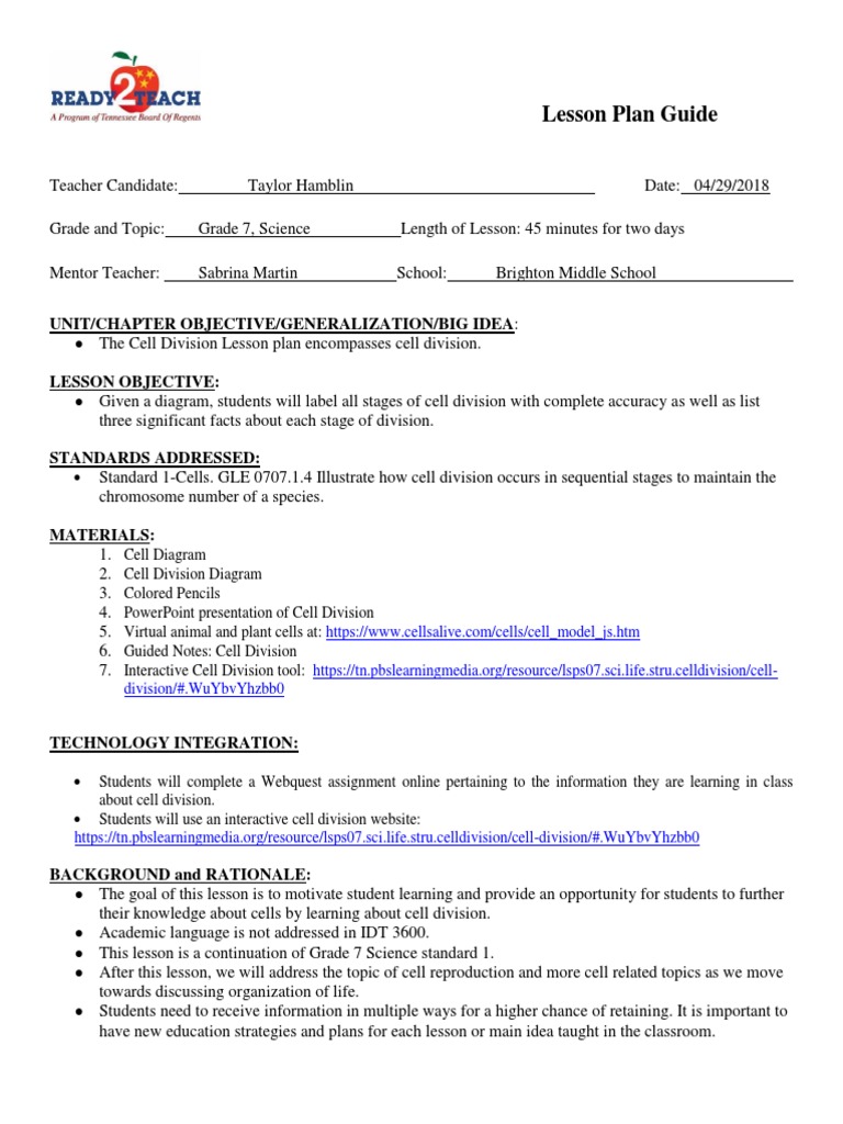 Edtpa Lesson Plan 2 | PDF | Lesson Plan | Learning