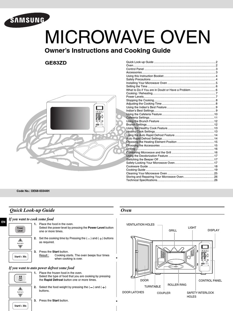 Microwave Oven: Owner's Instructions and Cooking Guide | PDF | Ginger ...