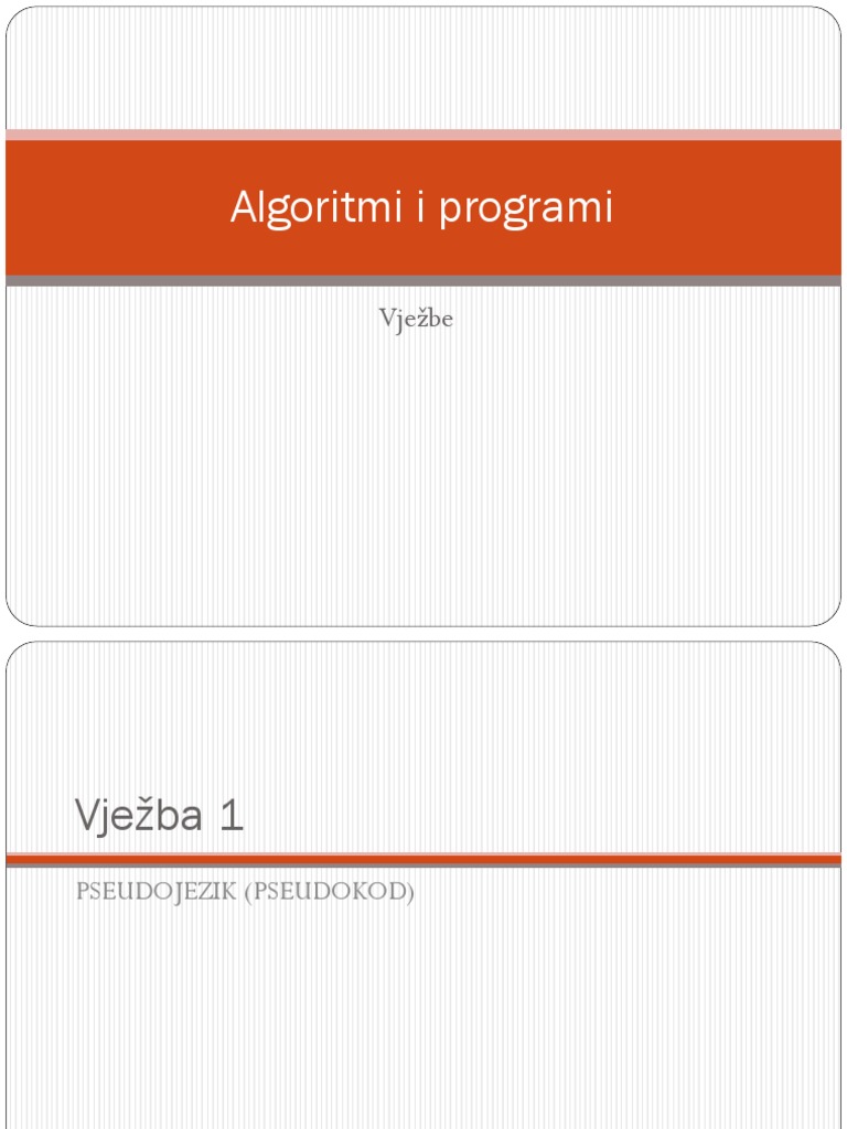 Algoritmi I Programi-Vjezbe | PDF