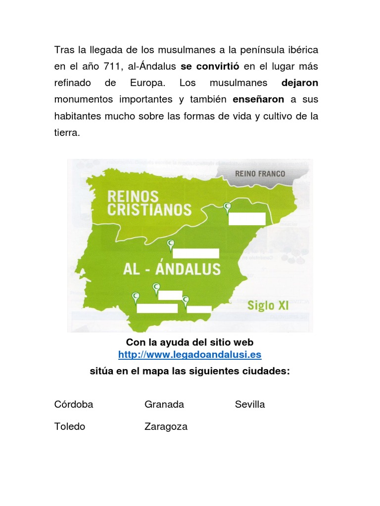 Mapa Al-Ándalus para Completar | PDF