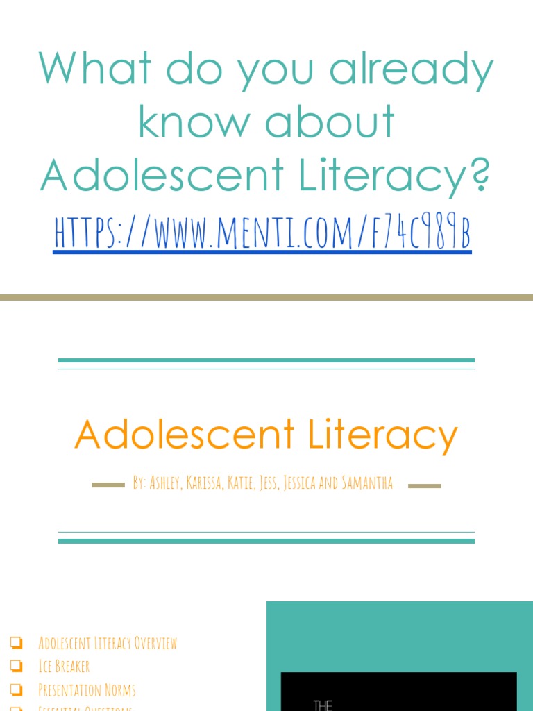 Adolescent Literacy | PDF | Career & Growth | Wellness