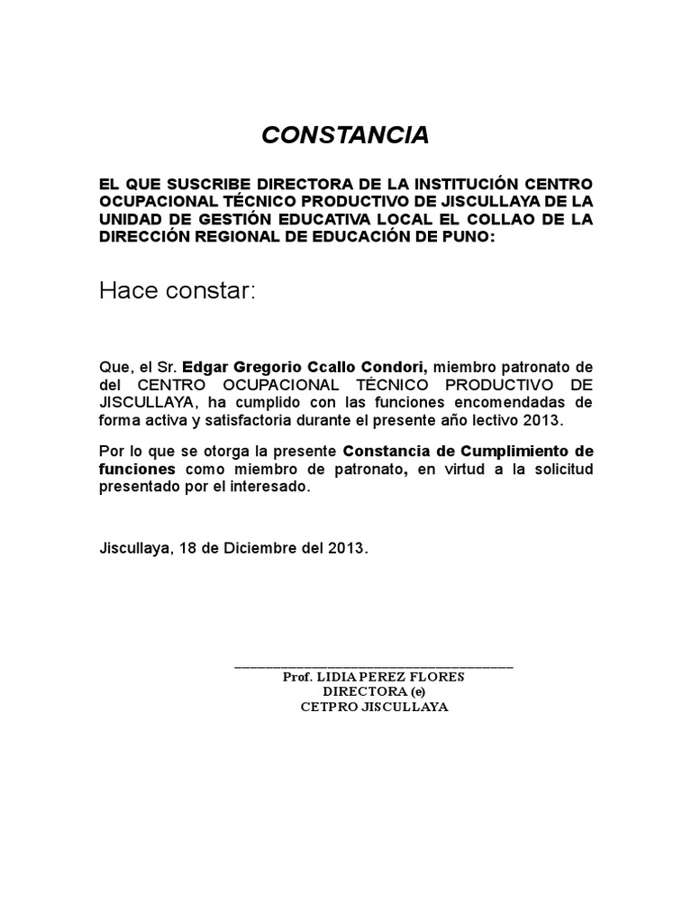 Constancia | PDF