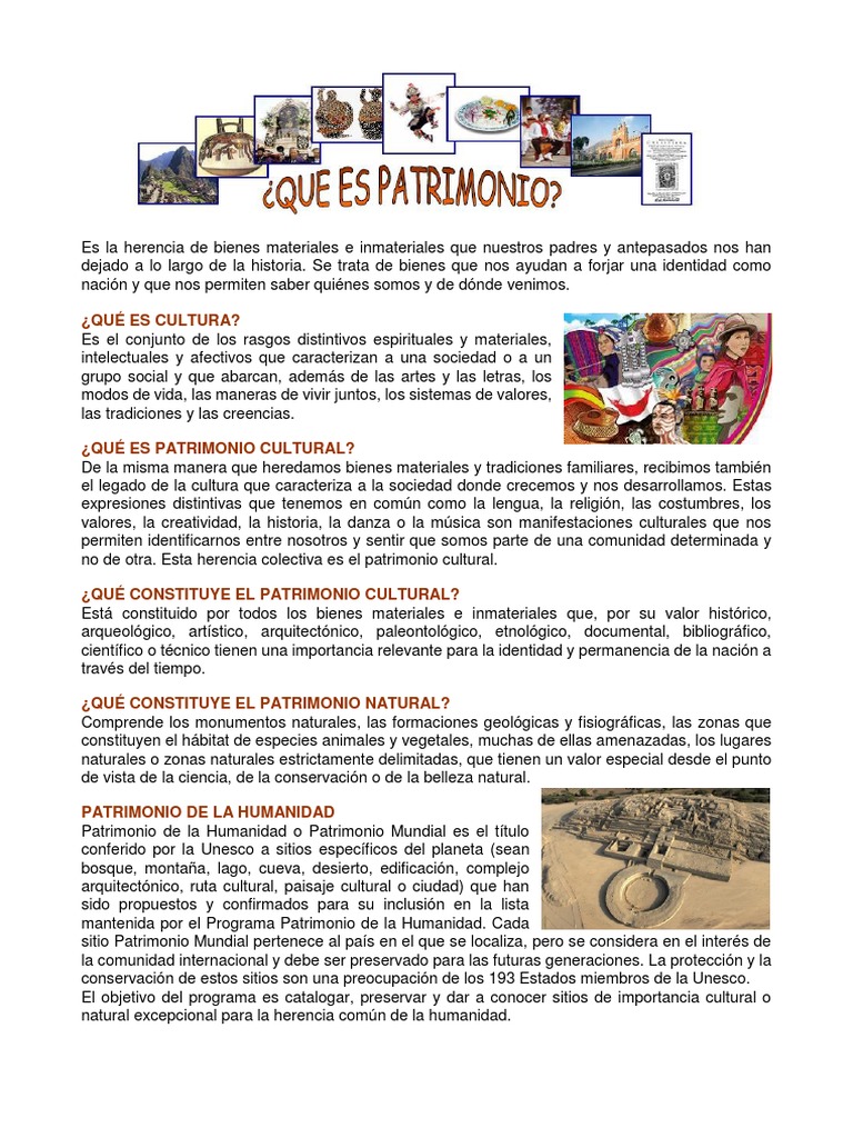 Categorías Del Patrimonio Cultural | Descargar gratis PDF | Patrimonio de la Humanidad ...