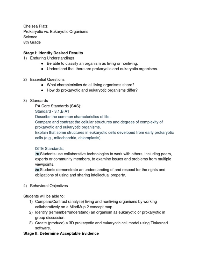 Technology Enhanced Lesson Plan | PDF | Prokaryote | Organisms