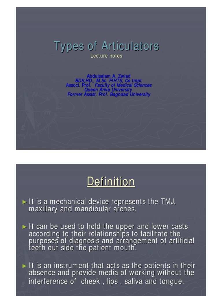 Overview of Dental Articulator Types | PDF | Mouth | Nature