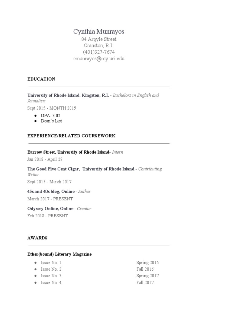 Resume 5 | PDF