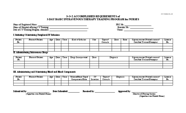 Ivt Form (3-3-2 Format)