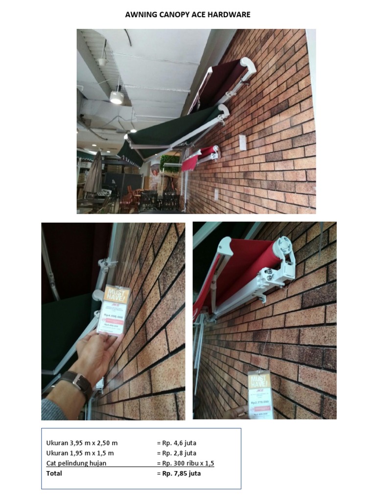 Ace Hardware Awning Canopy Sizes and Prices | PDF