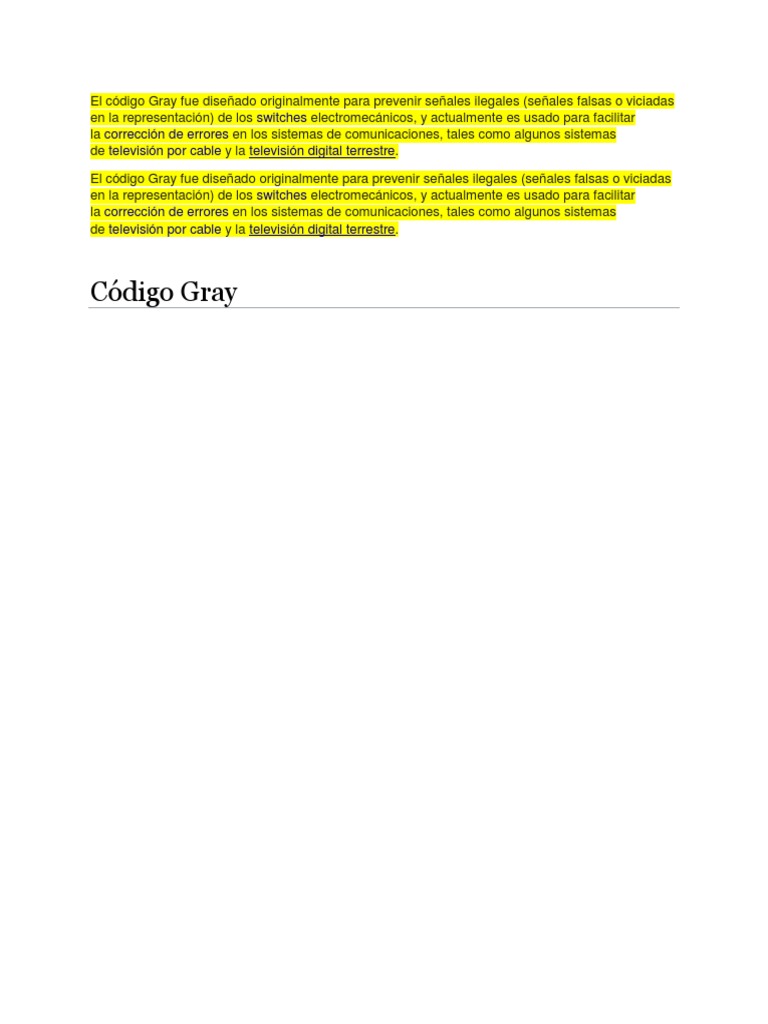 El código Gray: Un sistema de numeración binario diseñado para prevenir ...