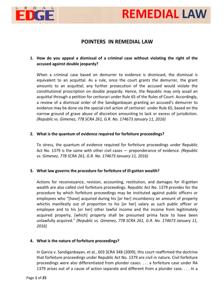 Remedial Law Handouts | PDF | Foreclosure | Affidavit