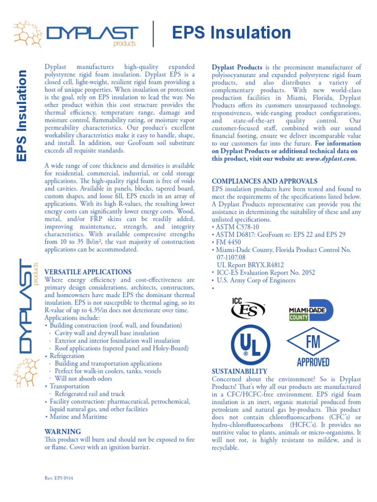 EPS Data Sheet | Polystyrene | Building Insulation