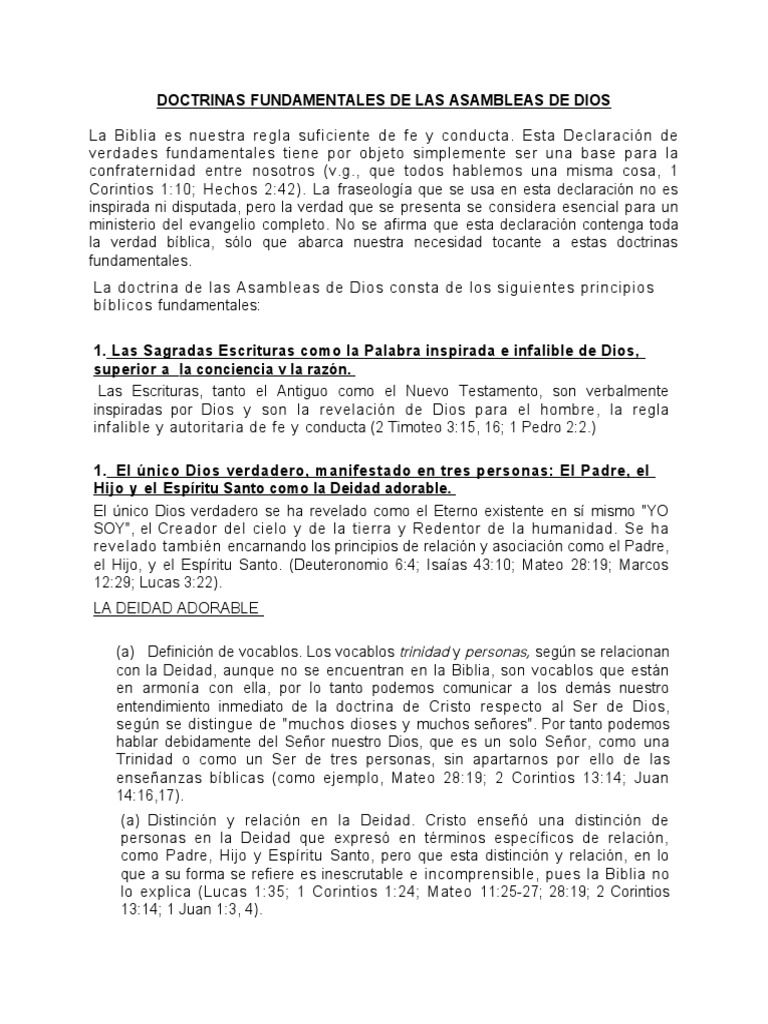 Doctrinas Fundamentales de Las Asambleas de Dios | Dios en el cristianismo | Cristo (título)