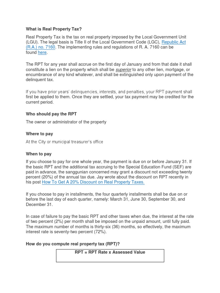 What Is Real Property Tax | PDF | Property Tax | Taxes