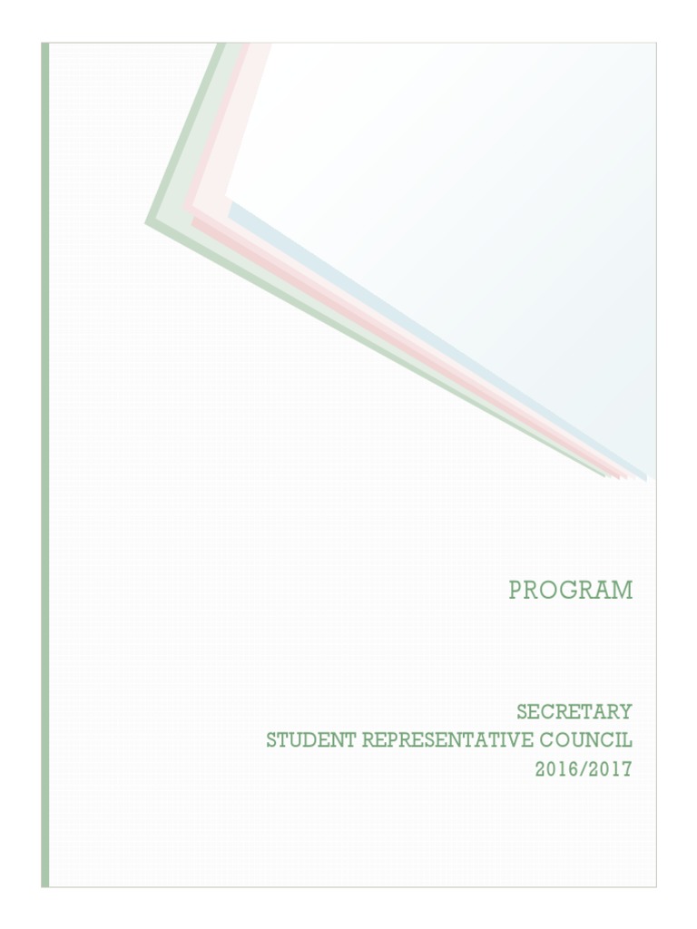 Program: Secretary Student Representative Council 2016/2017 | PDF ...