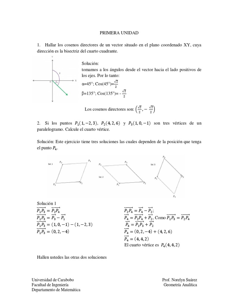 Ejercicios Resueltos Algebra de Vectores | PDF | Vector Euclidiano | Determinante