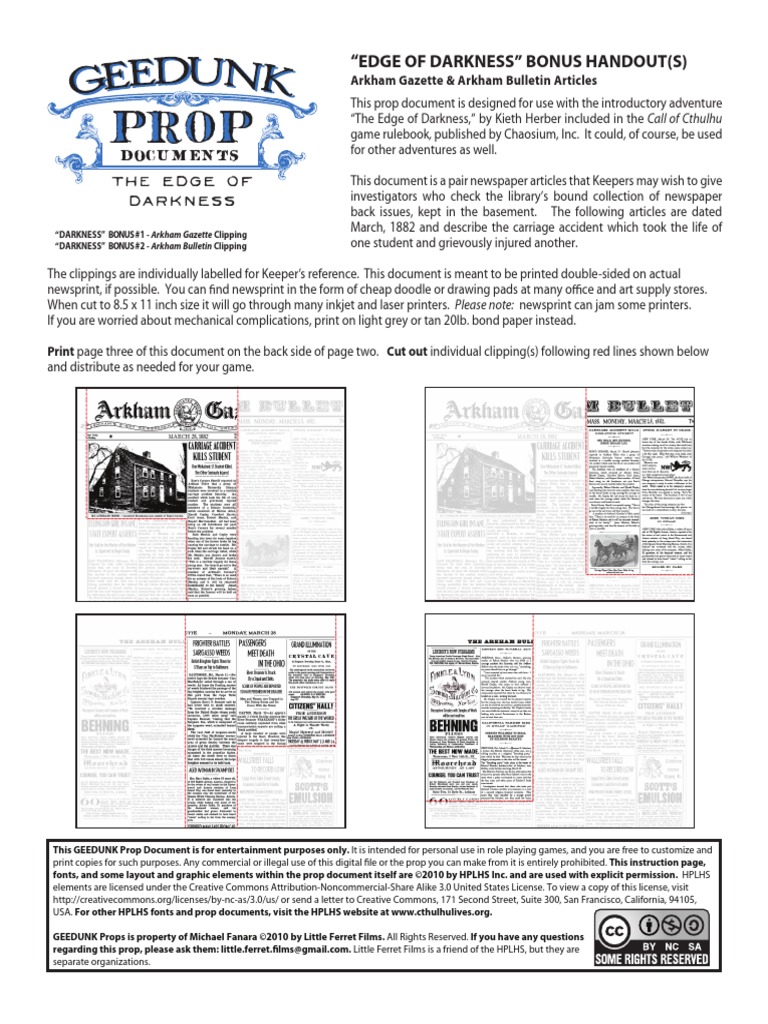 Geedunk Darkness Clippings | PDF