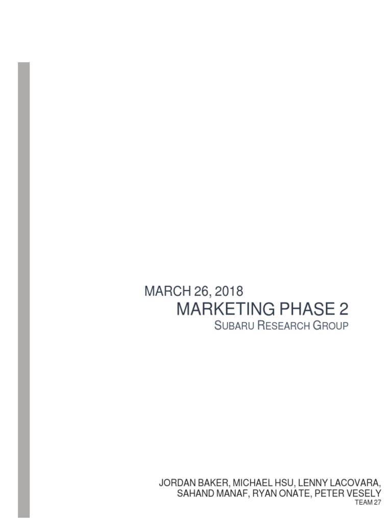 Subaru Market Analysis and Strategies | PDF | Brand | Volkswagen