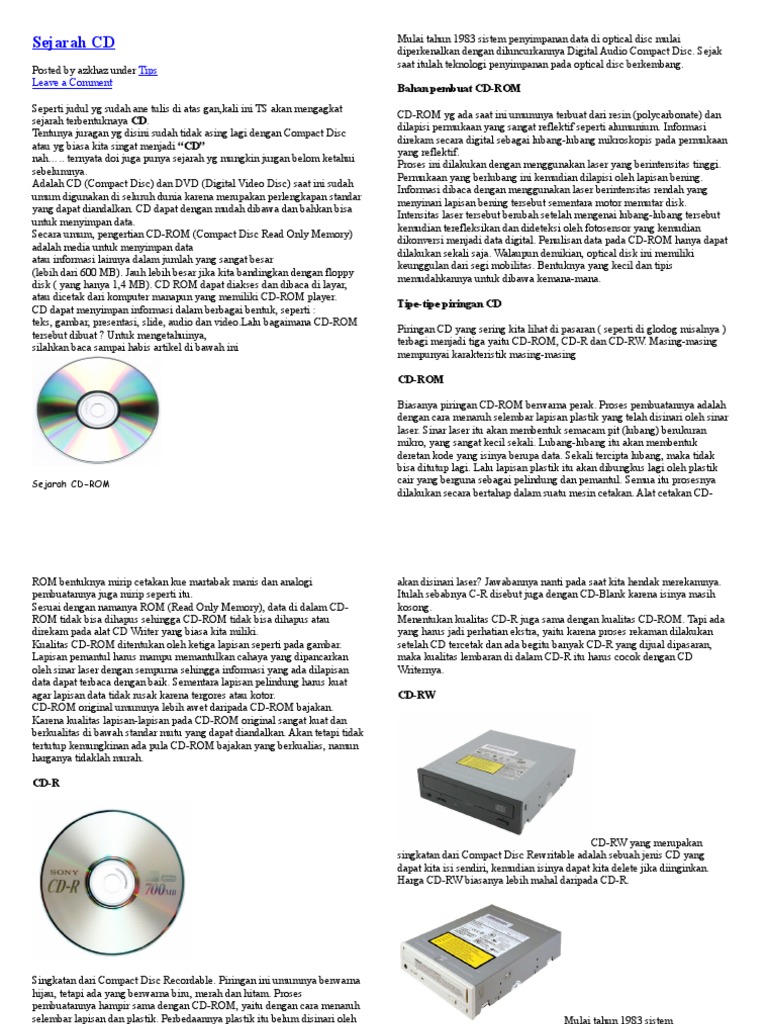 Sejarah Tentang CD-ROM | PDF