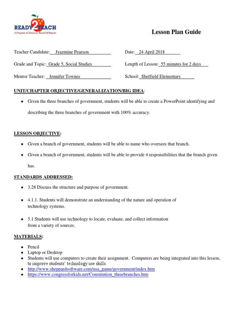 Edtpa Second Lesson Plan | PDF | Lesson Plan | Microsoft Power Point