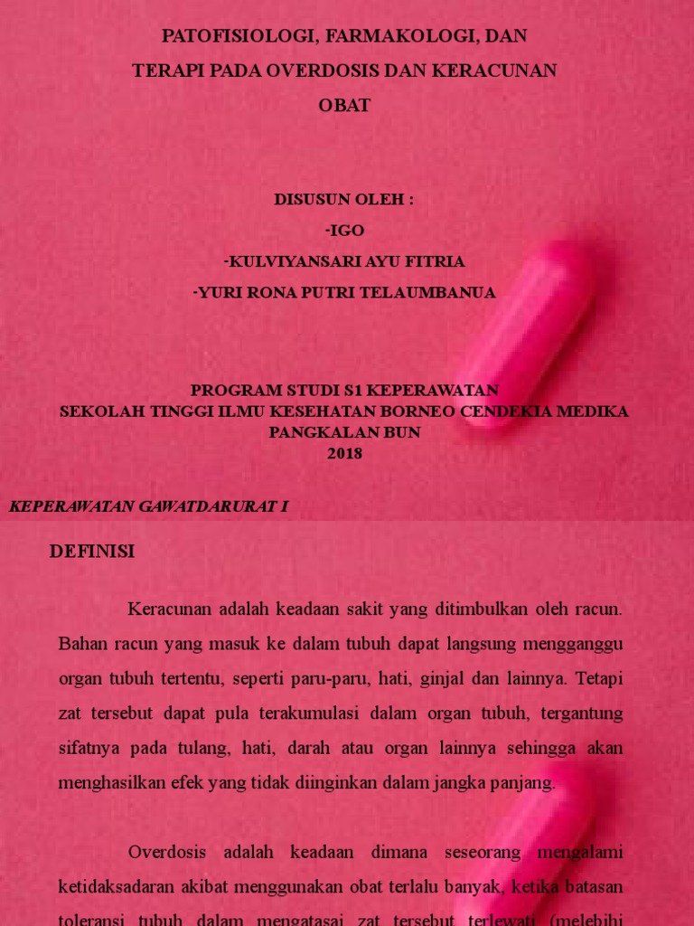 PPT Overdosis Dan Keracunan (Kel. 6) | PDF