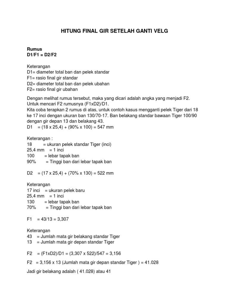 Perhitungan Final Gir | PDF