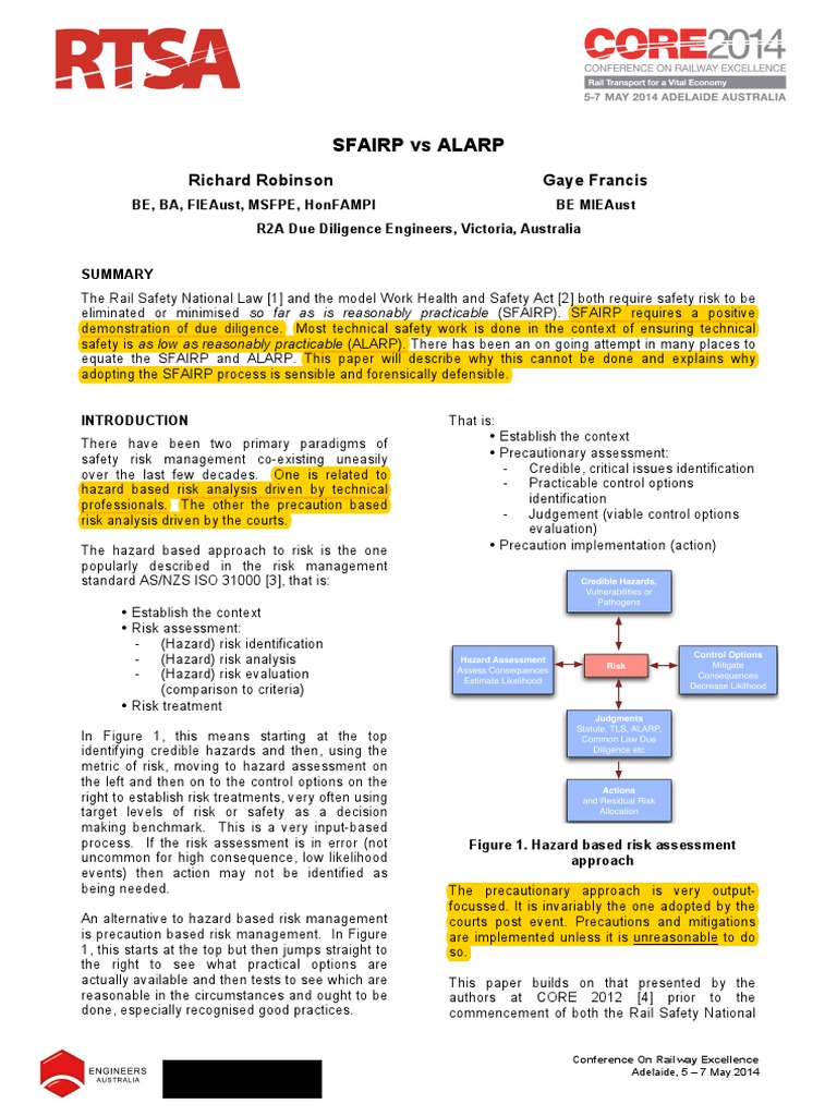 Core 2014 Paper Sfairp Vs Alarp | PDF | Risk | Occupational Safety And ...
