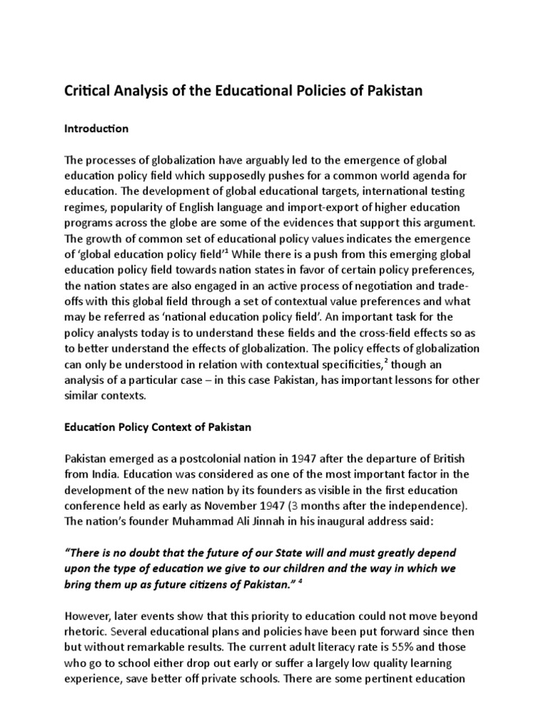 Education Policies Analysis | PDF | Lifelong Learning | Neoliberalism