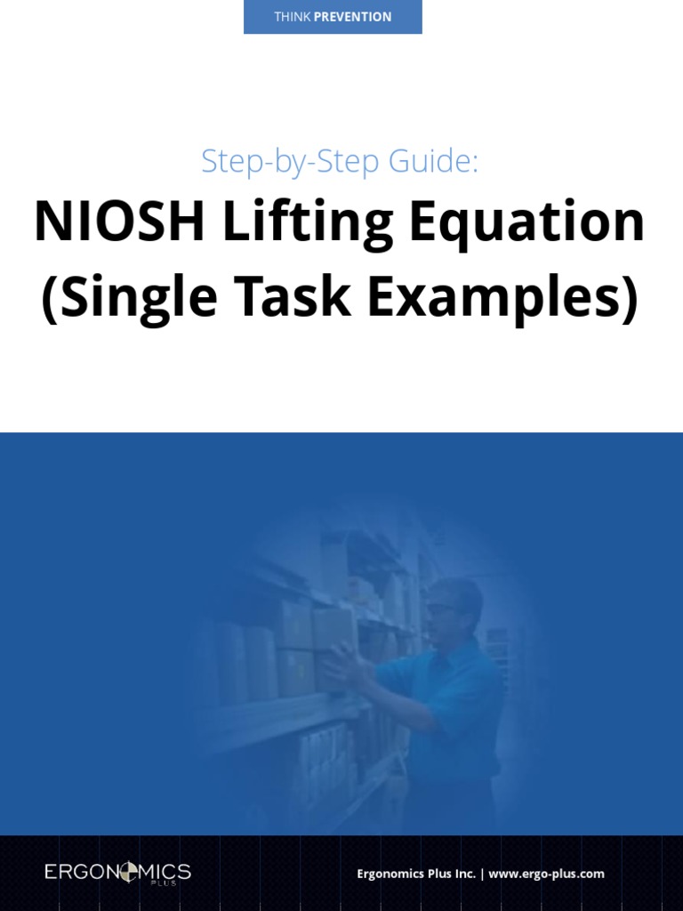 NIOSH Lifting Equation (Single Task Examples) : Step-by-Step Guide ...