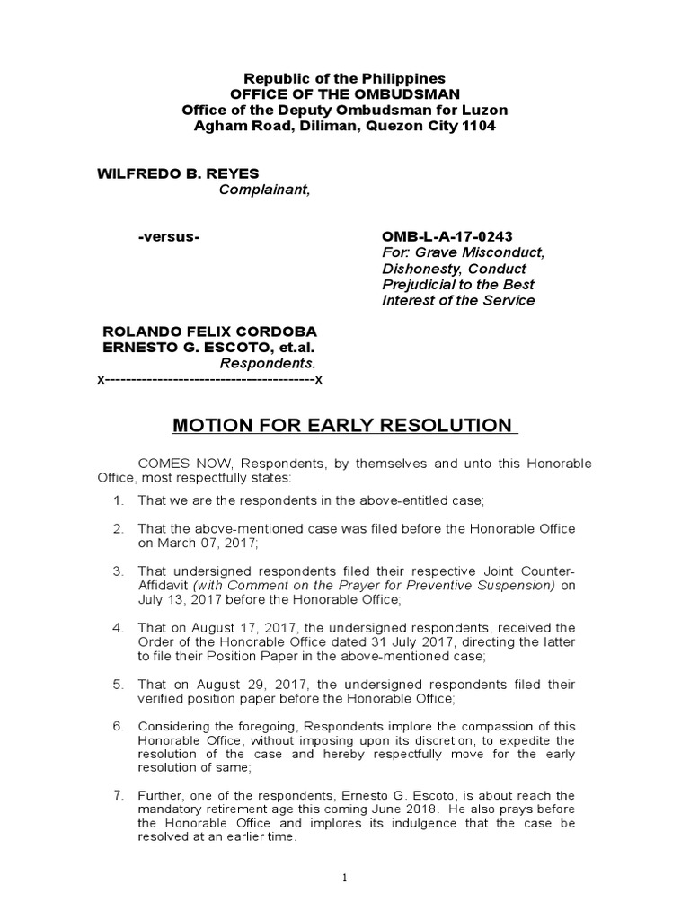 Final Motion To Resolve | Download Free PDF | Virtue | Public Law