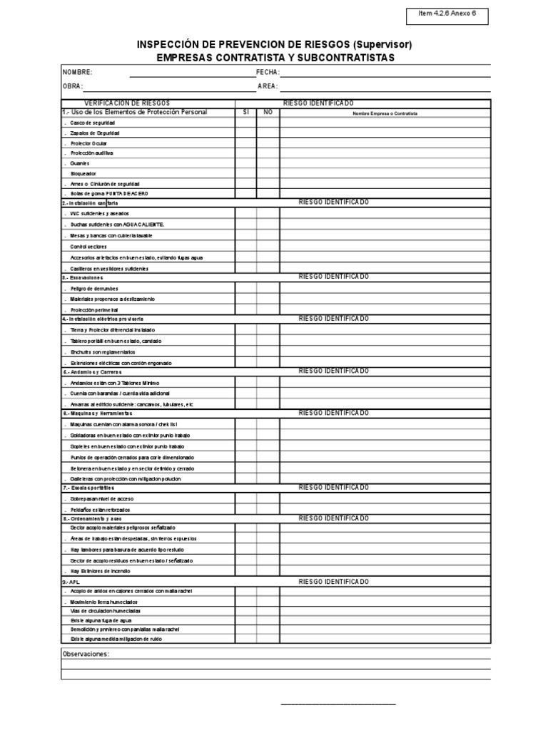 Formatos de Inspeccion | PDF | Andamio | Equipo