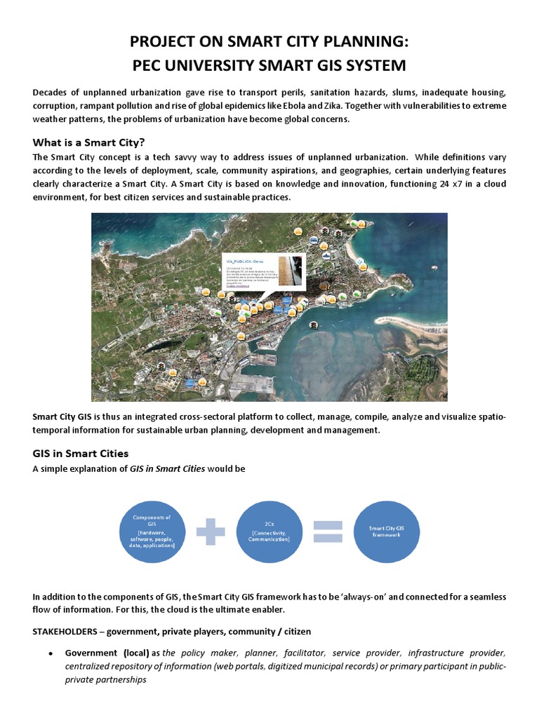 Project On Smart City Planning Pdf Geographic Information System City