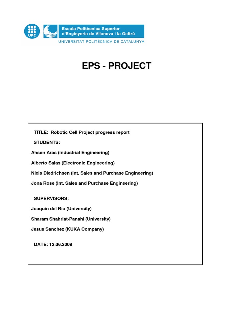 Robotic Cell Project Progress Report | PDF | Robot | Robotics