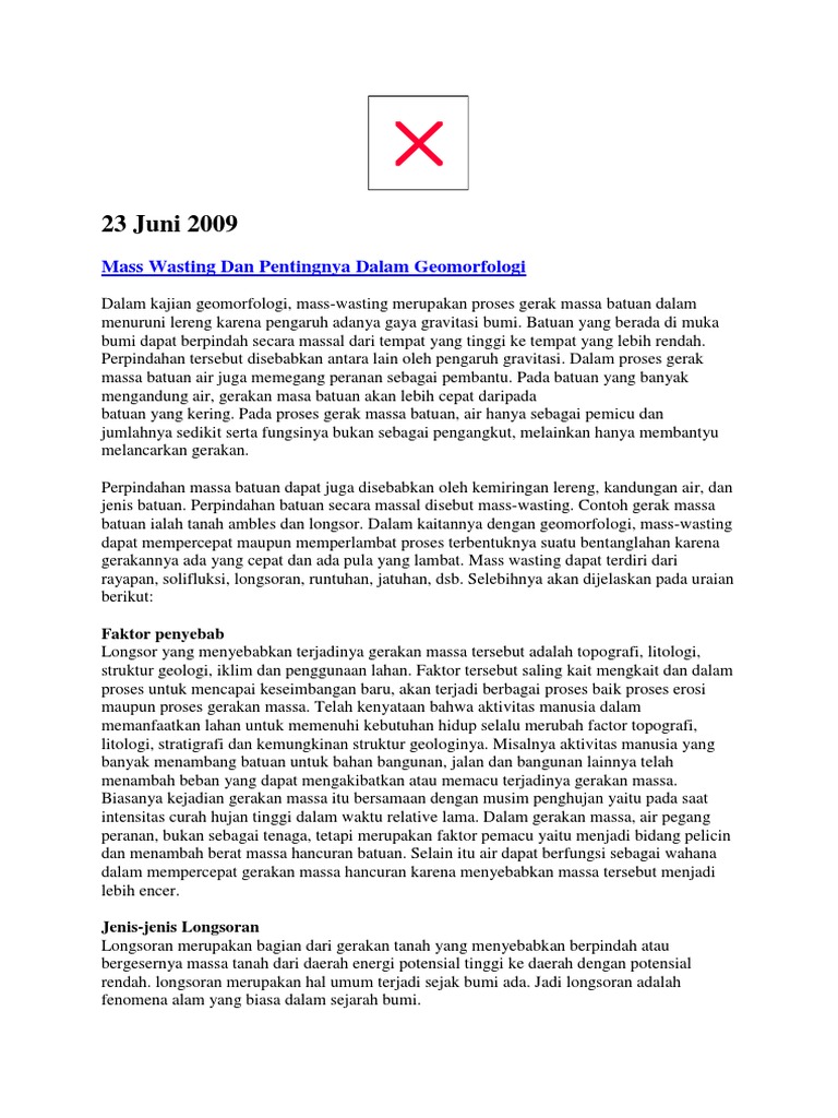 Erosi Das, Masswasting, Pergerakan Tanah | PDF | Sains & Matematika