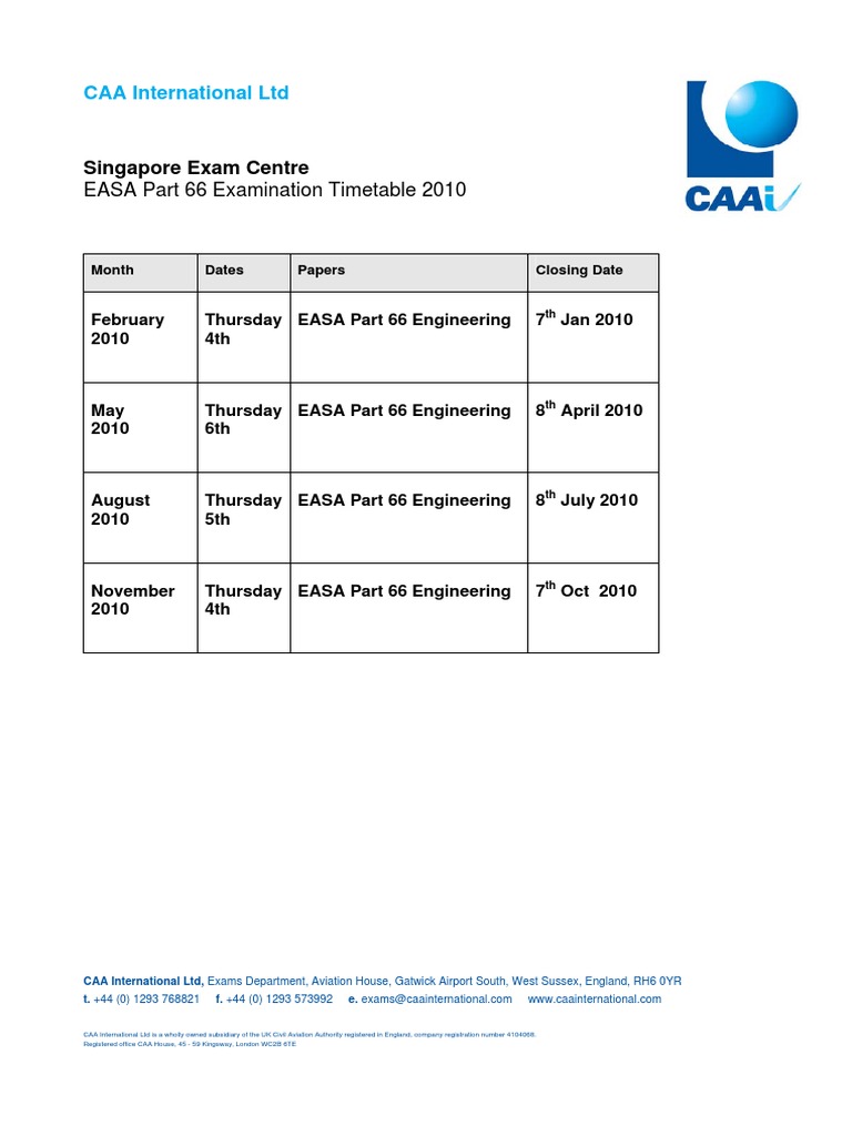 Caa Singapore PDF | PDF