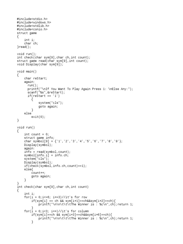 Tic Tac Toe | PDF | Computer Standards | Computer Architecture
