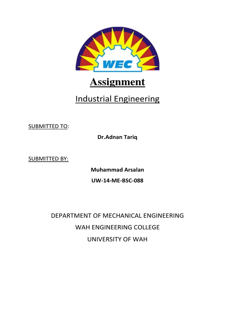 Assignment: Industrial Engineering | PDF