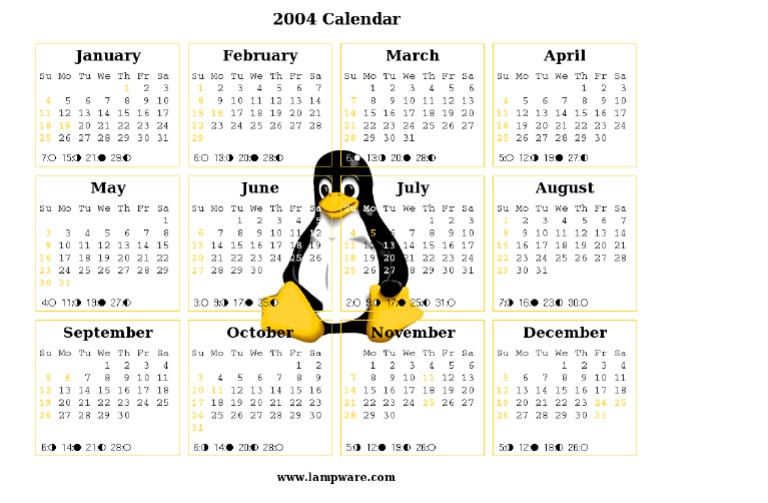 Kalender Tahun 2004 | PDF