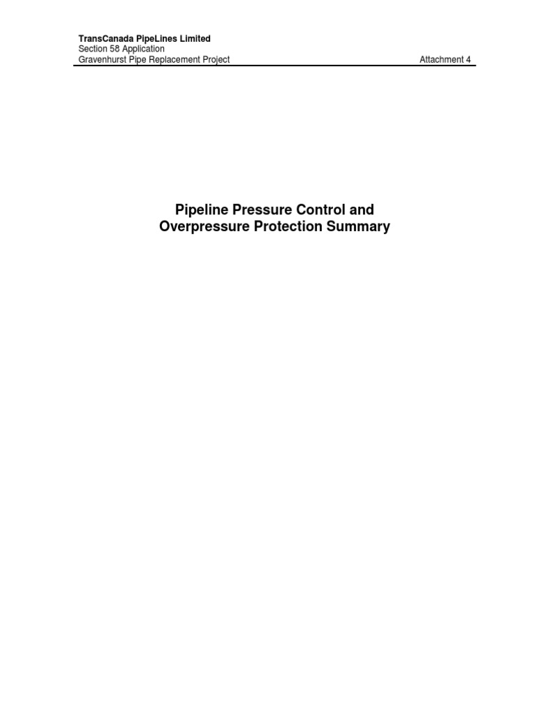 Ensuring Pipeline Safety: A Summary of TransCanada's Pressure Control ...